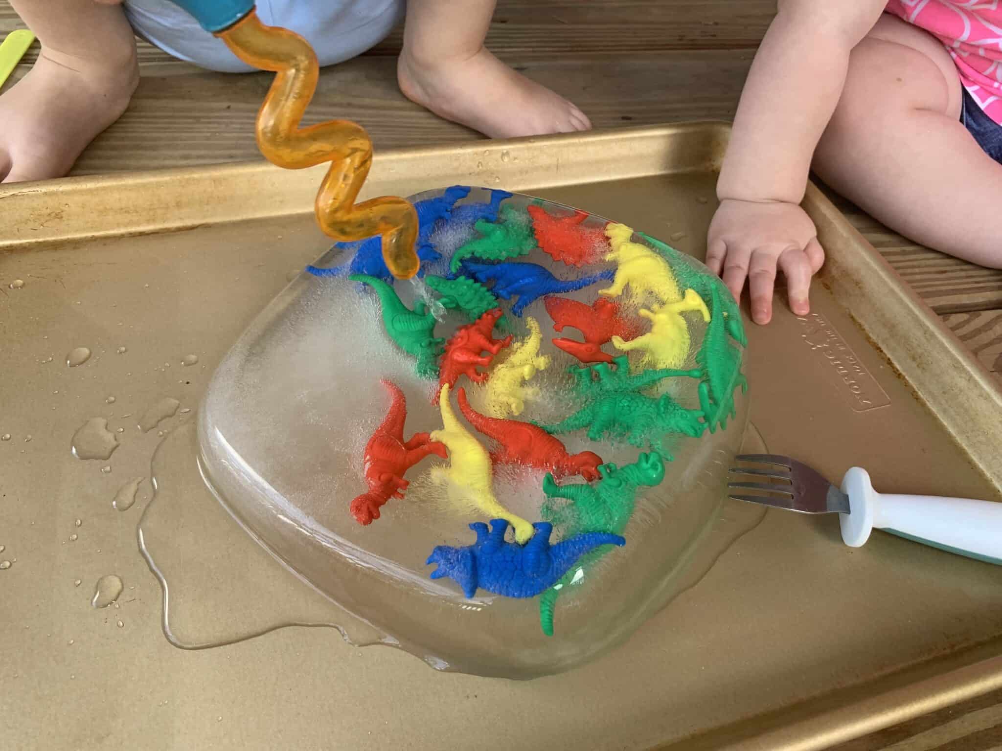 Dinosaur Ice Dig Excavation activity for preschoolers - Celebrating ...