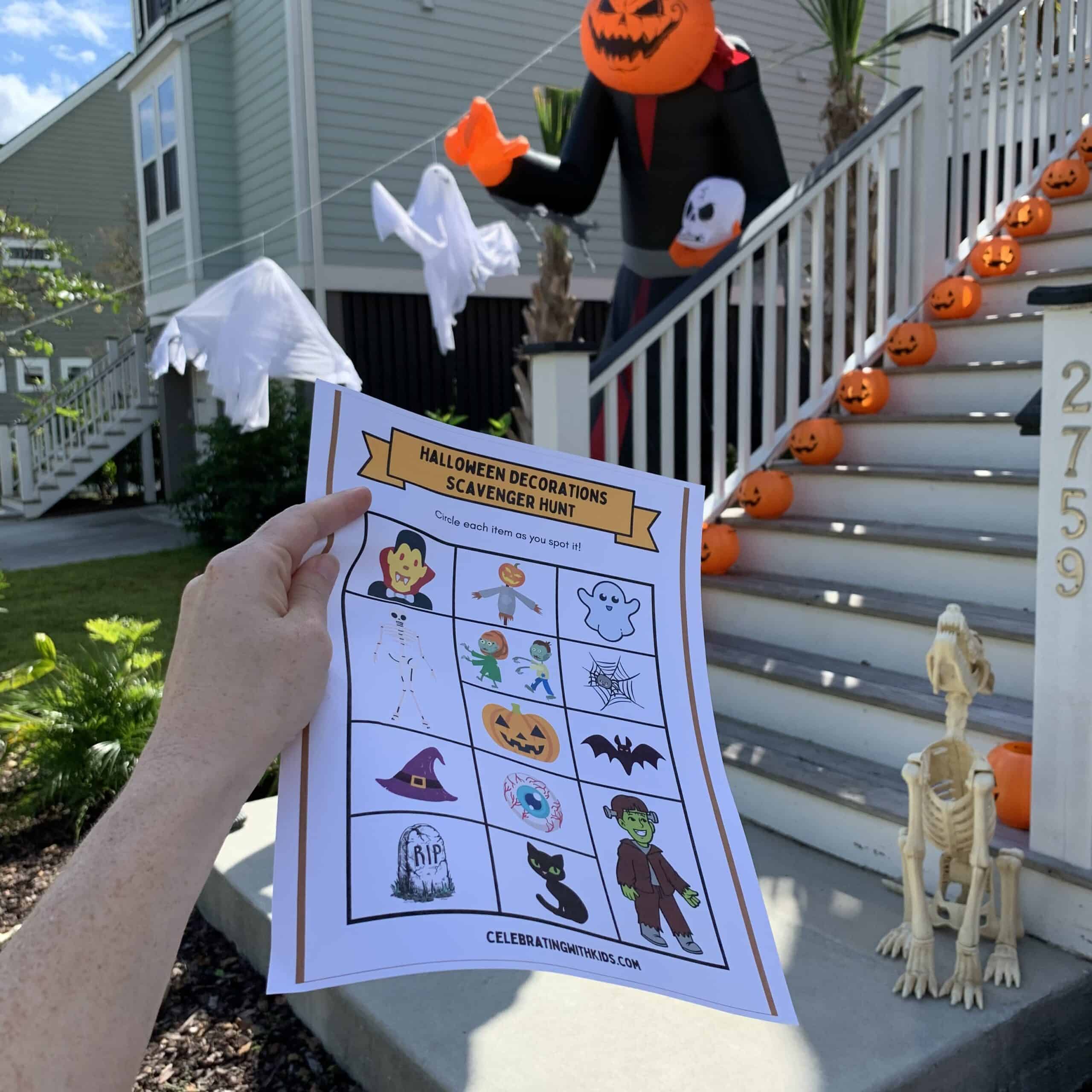 Halloween Scavenger Hunt for Kids (Free printable!) - Celebrating with kids