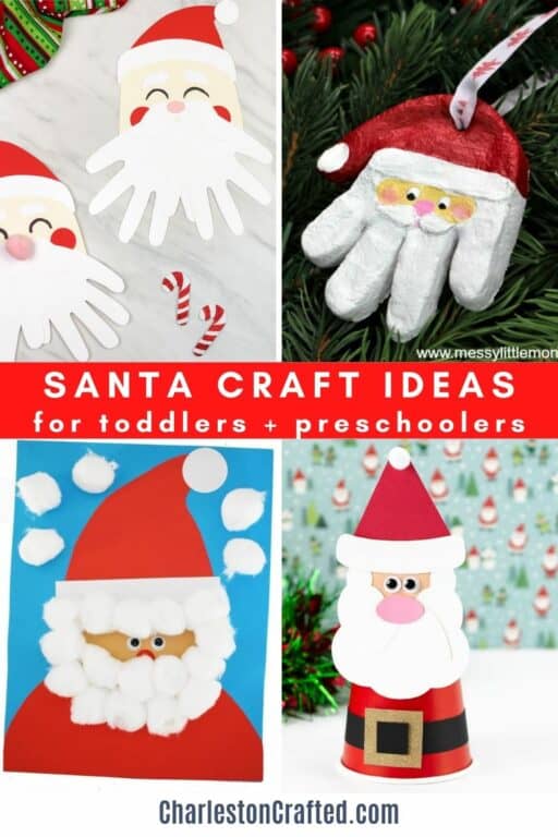 Santa Crafts for preschoolers + toddlers - Celebrating with kids