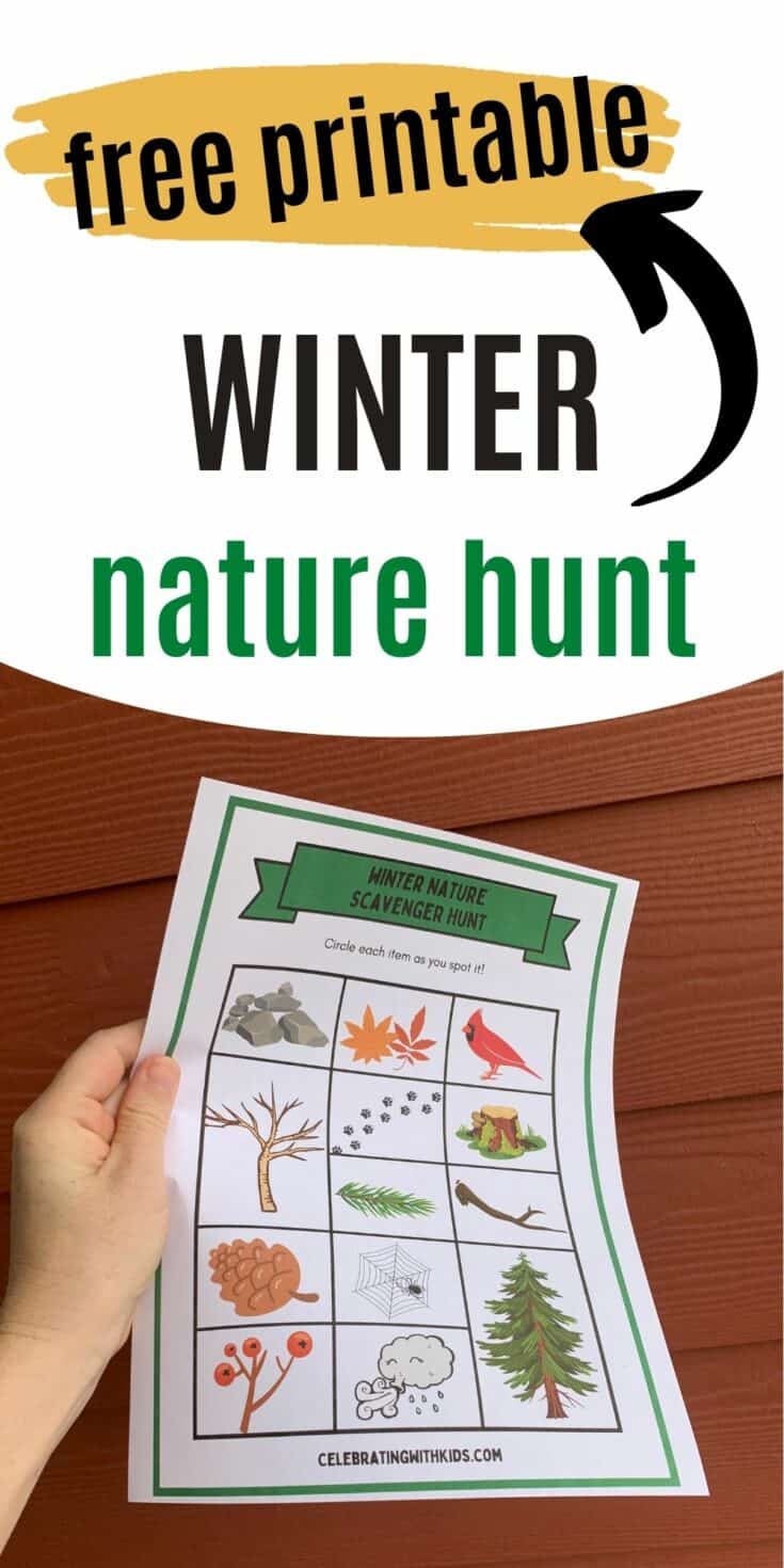 Winter Scavenger Hunt for Kids (Free printable!) - Celebrating with kids