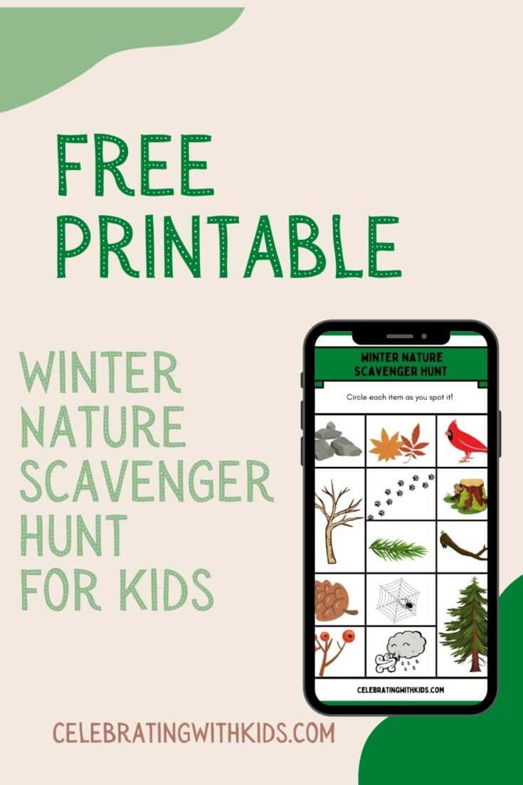 Winter Scavenger Hunt for Kids (Free printable!) - Celebrating with kids