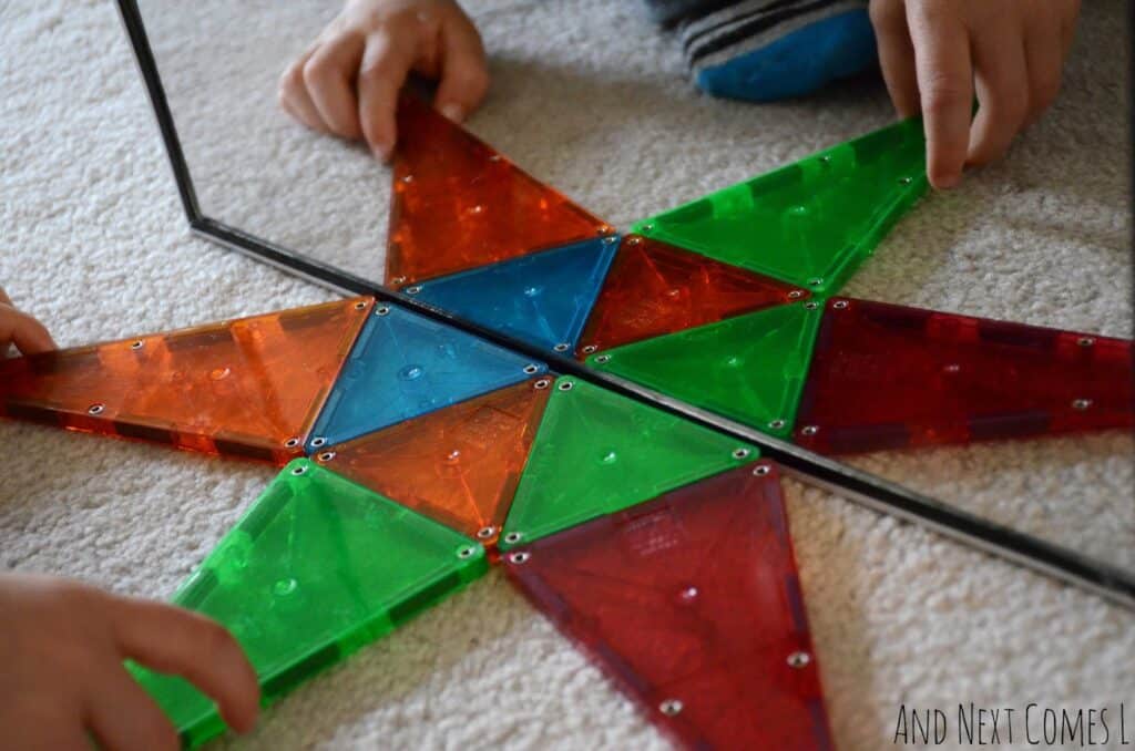 Creative activity ideas with magnetic tiles - Celebrating with kids
