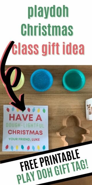 Play Doh Class Christmas Gift tag - free printable! - Celebrating with kids
