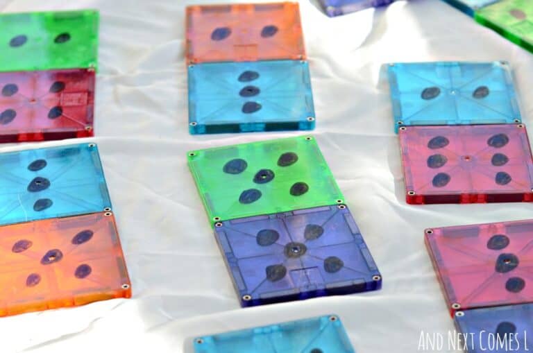 Creative activity ideas with magnetic tiles - Celebrating with kids