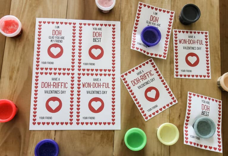 Play Doh Valentines Cards - Free Printable! - Celebrating with kids