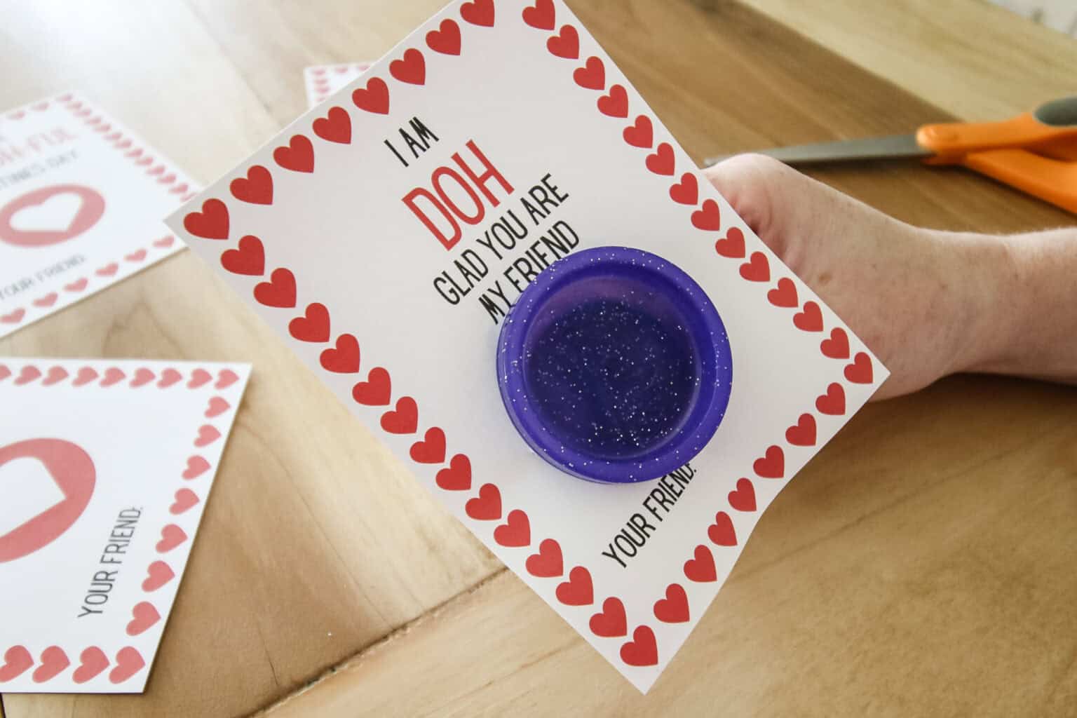Play Doh Valentines Cards - Free Printable! - Celebrating with kids