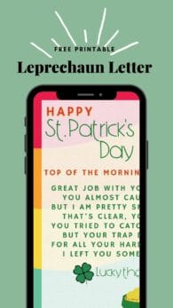 Free & easy printable leprechaun trap letter - Celebrating with kids