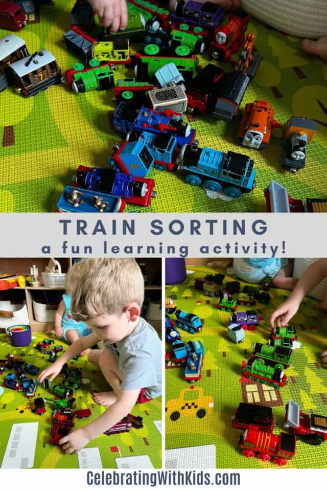 Train sorting: a fun train activity for kids - Celebrating with kids