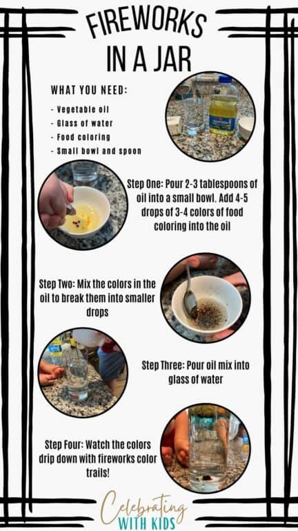How to make fireworks in a jar - Celebrating with kids
