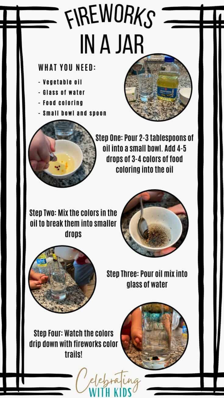 How to make fireworks in a jar - Celebrating with kids