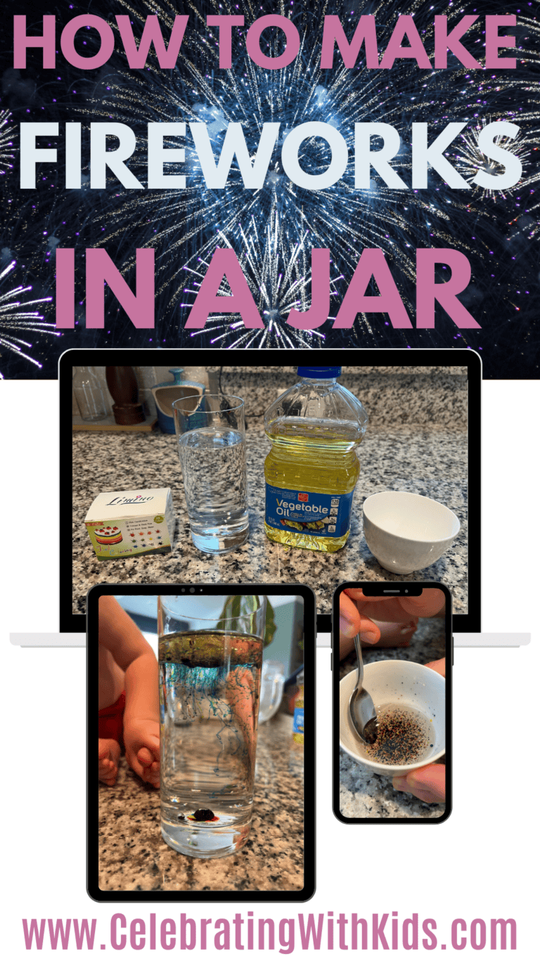 How to make fireworks in a jar - Celebrating with kids