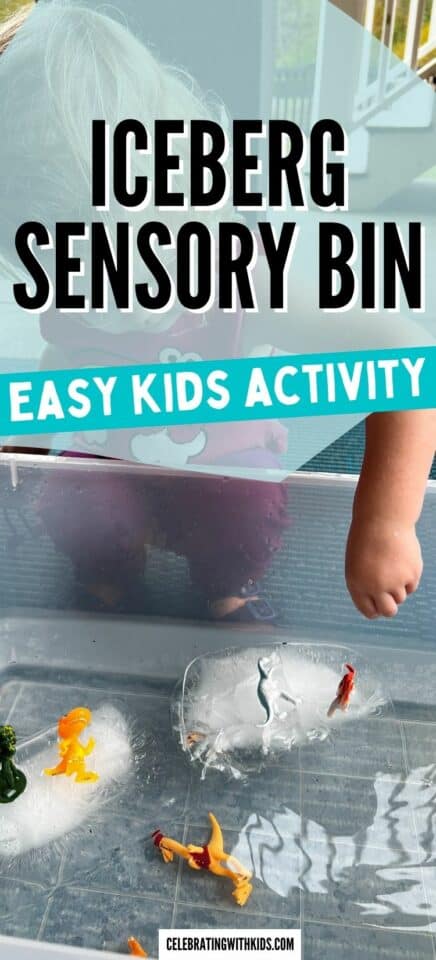 Easy Iceberg sensory bin activity for kids - Celebrating with kids