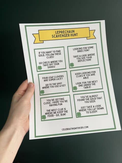 Free Printable St Patrick's Day Scavenger Hunt - Celebrating with kids