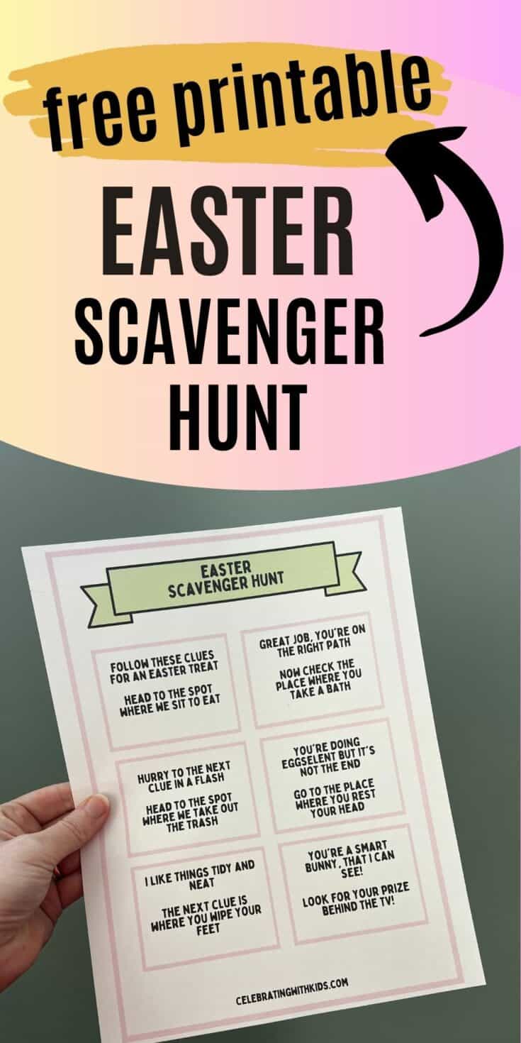 Easter Scavenger Hunt - free printable! - Celebrating with kids