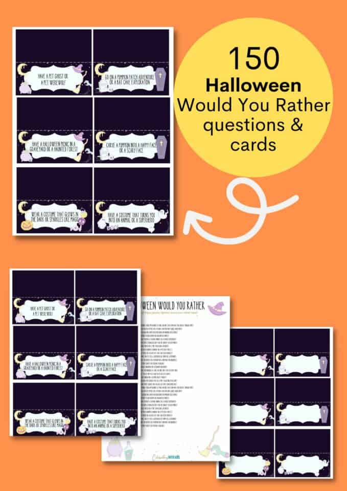 Halloween Would you Rather Questions + free printable game ...