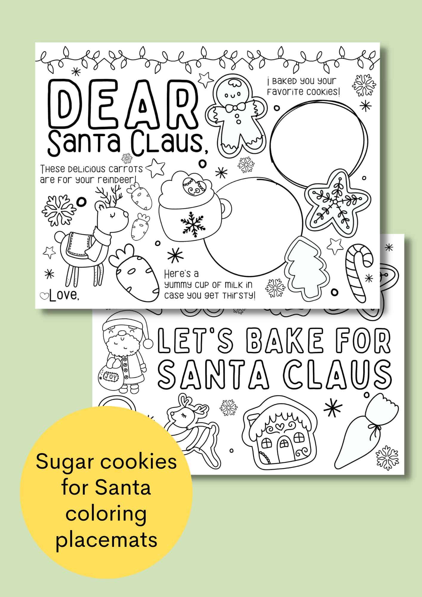 Cookies for Santa Printable Placemats! - Celebrating with kids