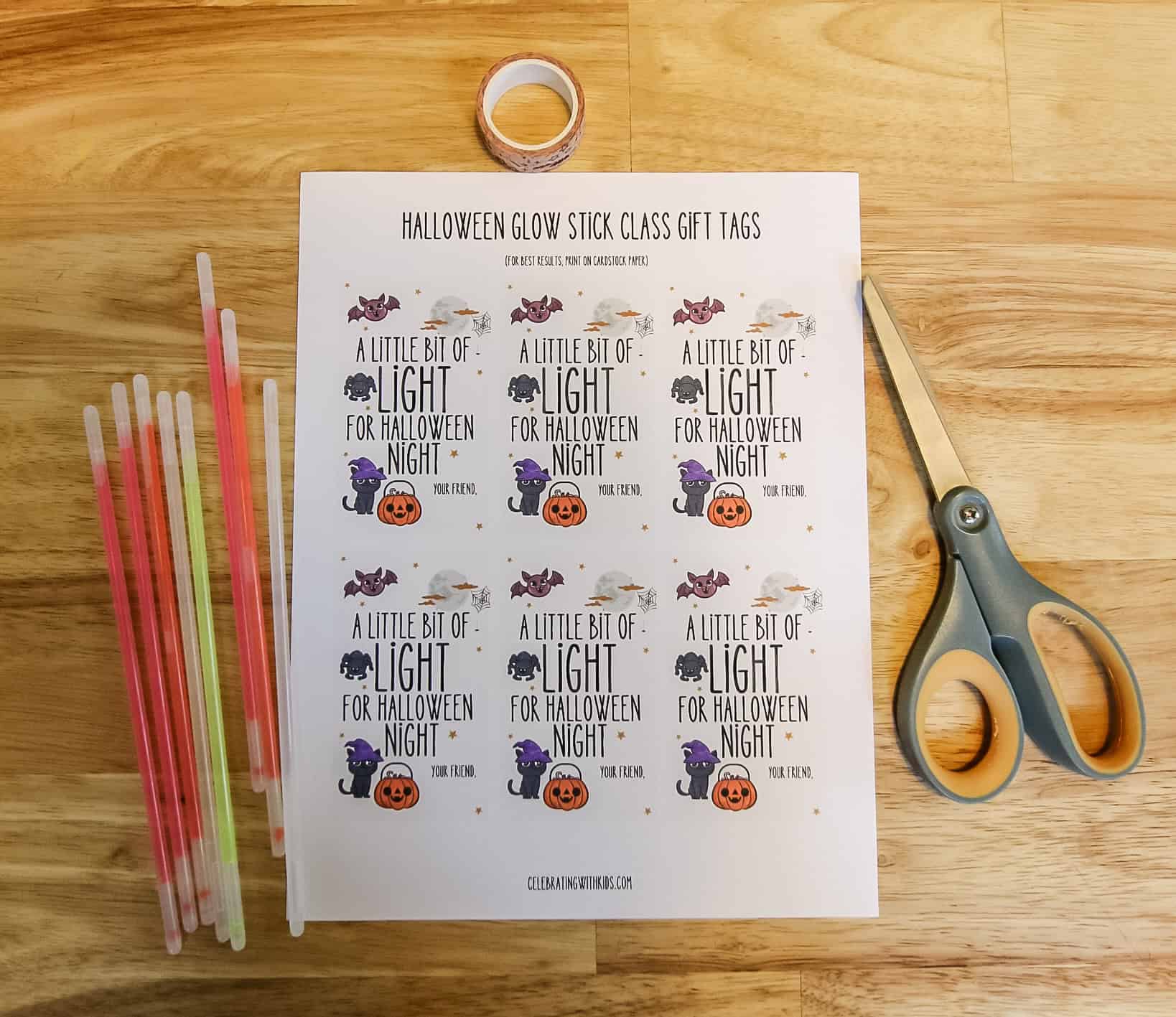 Easy and Affordable Glow Stick Halloween Class Gift Idea - Celebrating ...