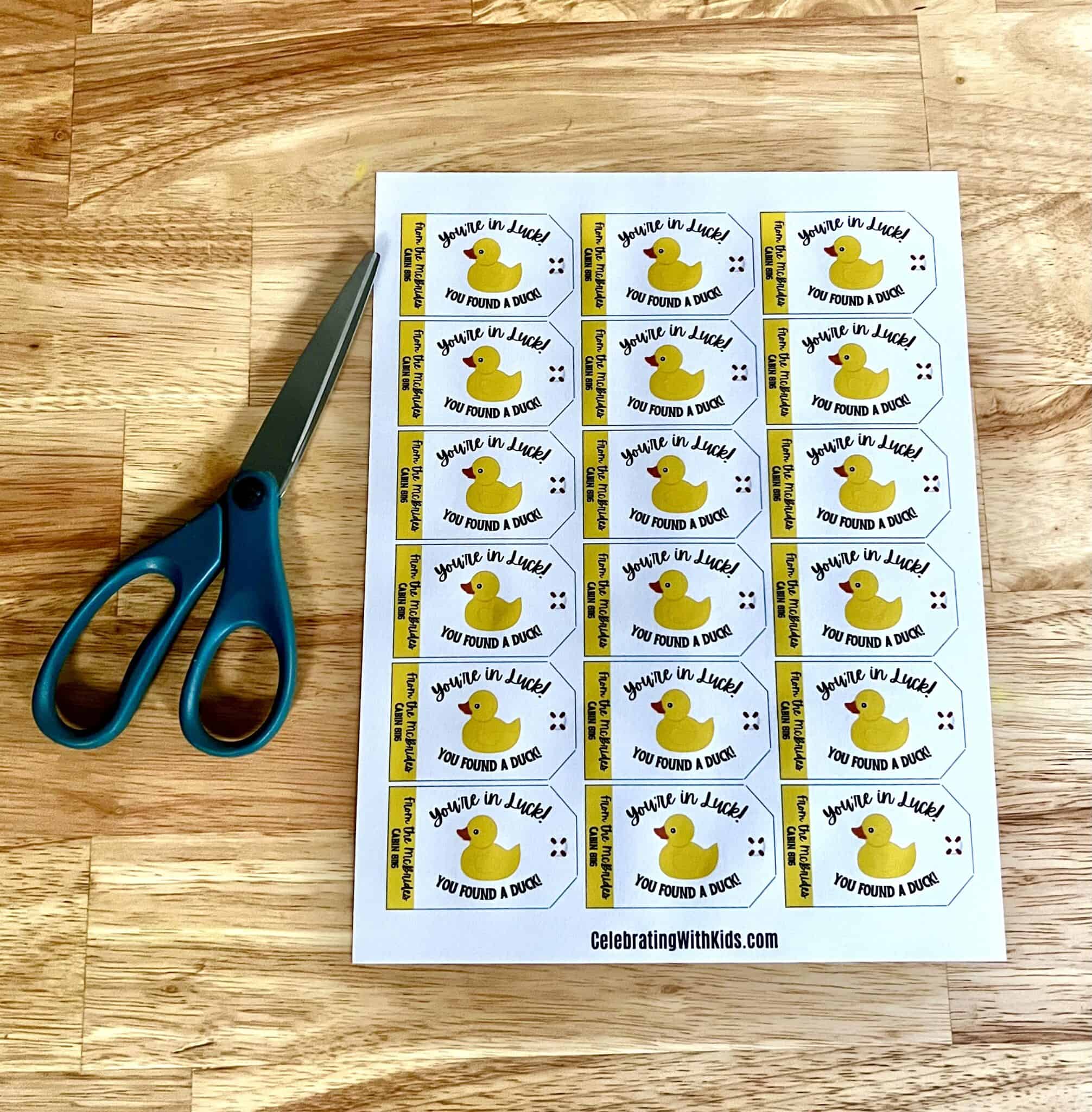 Free Printable Cruise Duck Tags - Celebrating with kids