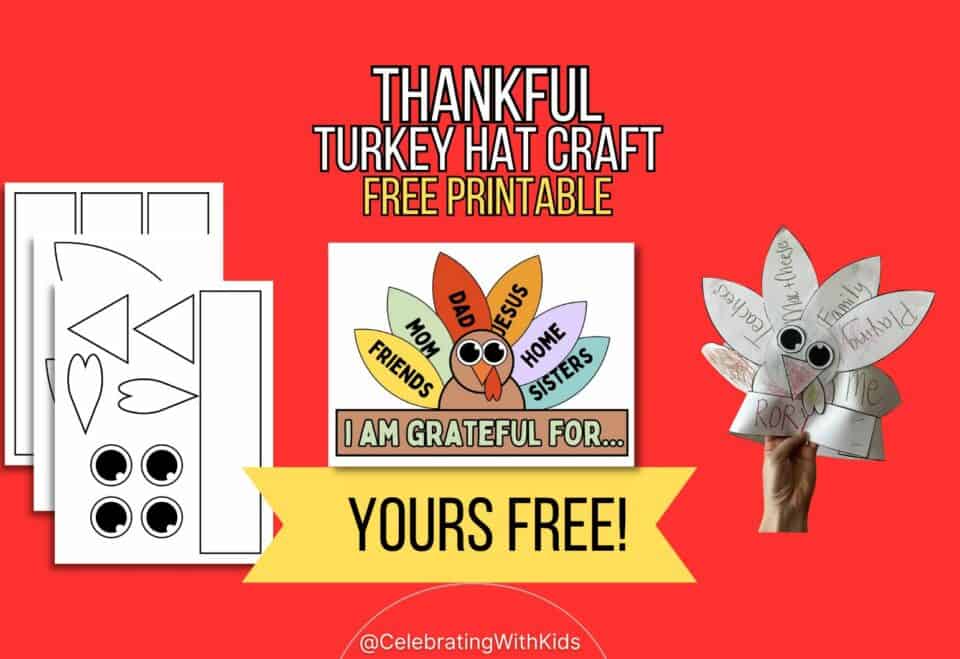 Free printable turkey hat - thankful craft for kids! - Celebrating with ...