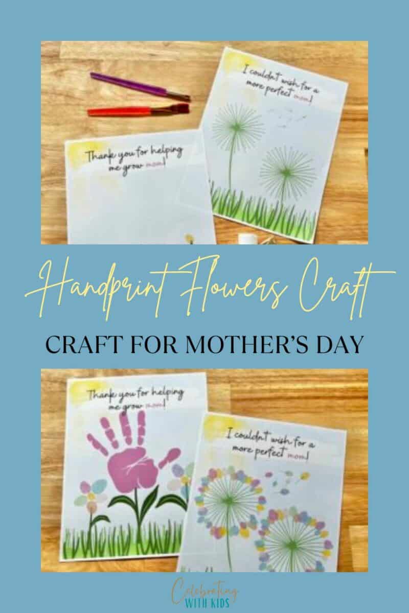 Handprint Flowers Craft for Mother's Day - Celebrating with kids