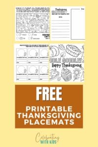 Free Printable Thanksgiving Placemats - Celebrating with kids