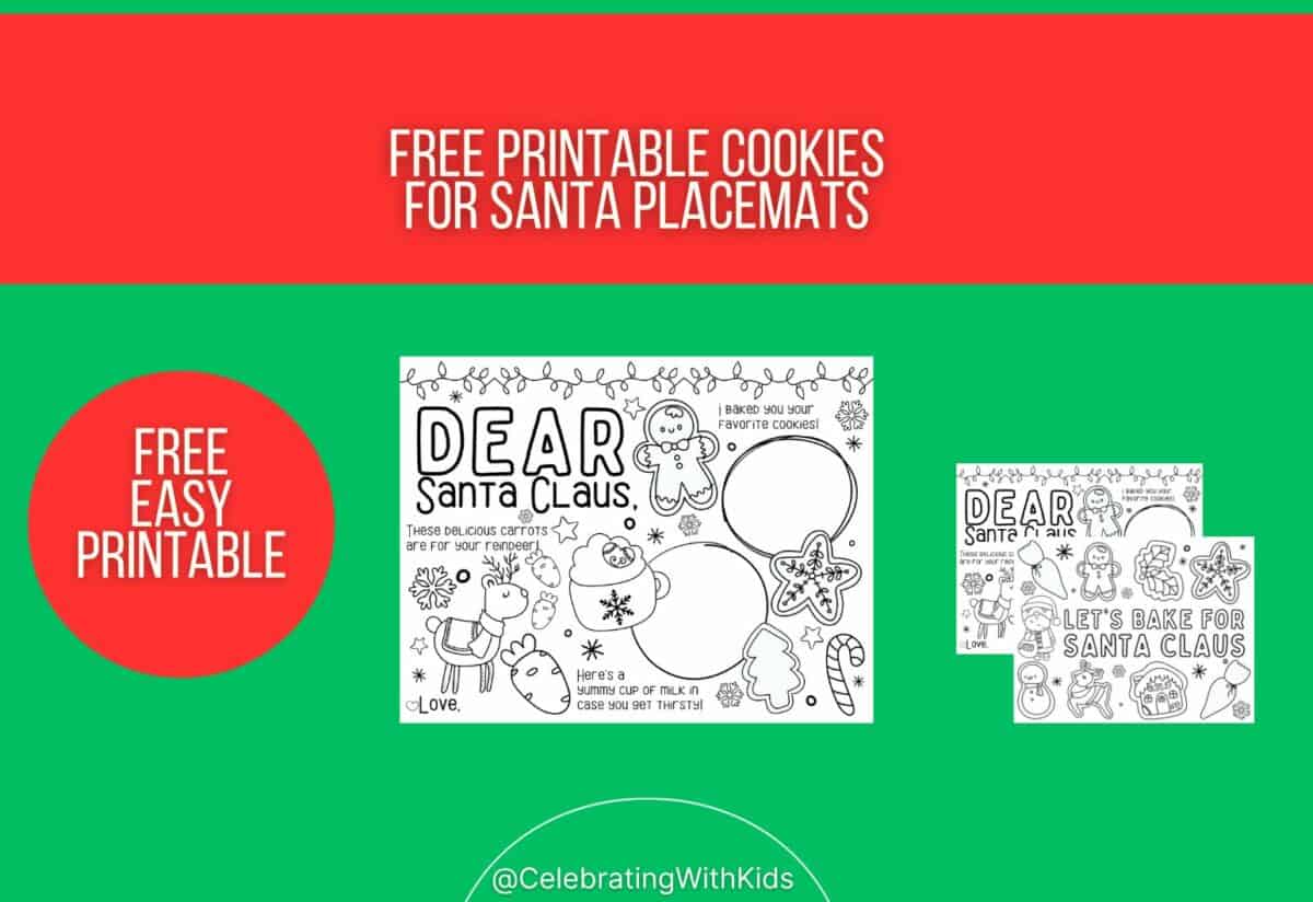 Cookies for Santa Printable Placemats! - Celebrating with kids