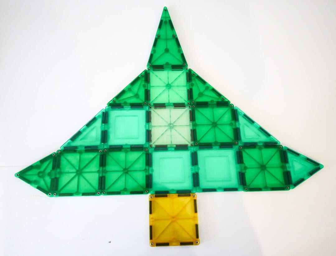 How to make Magnetic Tile Christmas trees - Celebrating with kids