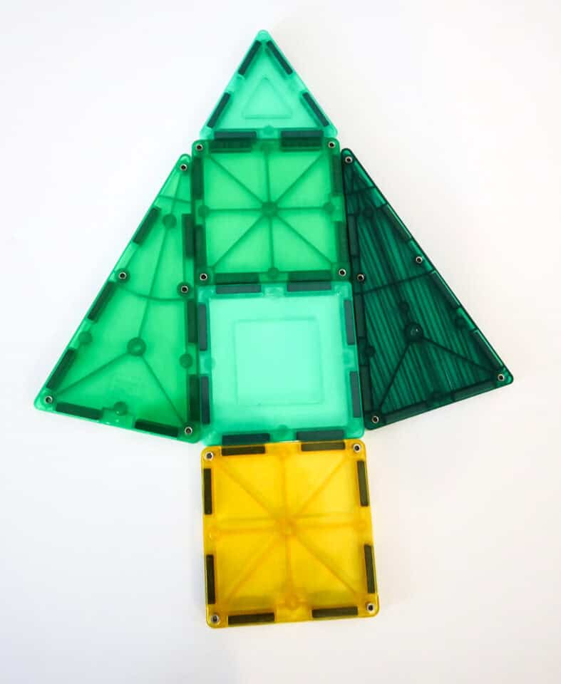How to make Magnetic Tile Christmas trees - Celebrating with kids