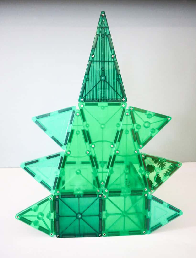 How to make Magnetic Tile Christmas trees - Celebrating with kids