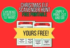 Christmas Elf scavenger hunt - free printable - Celebrating with kids