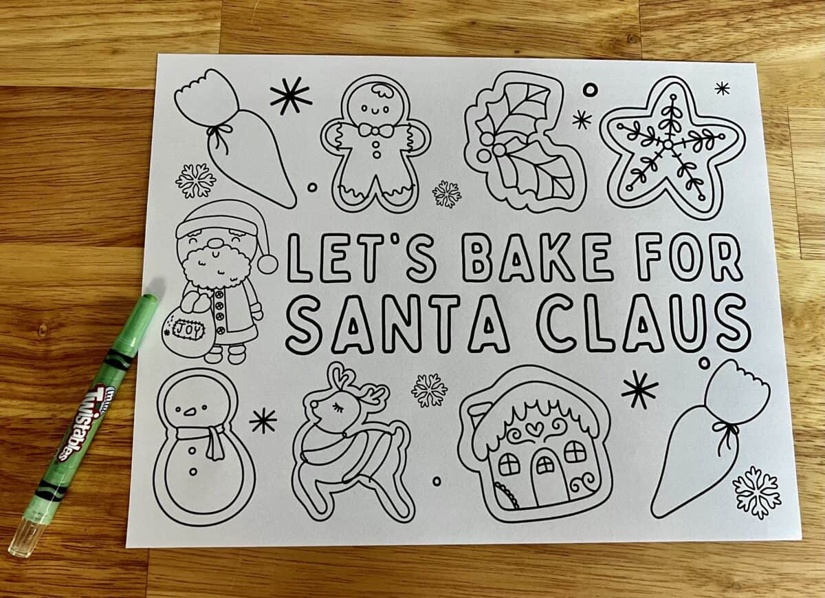 Cookies for Santa Printable Placemats! - Celebrating with kids