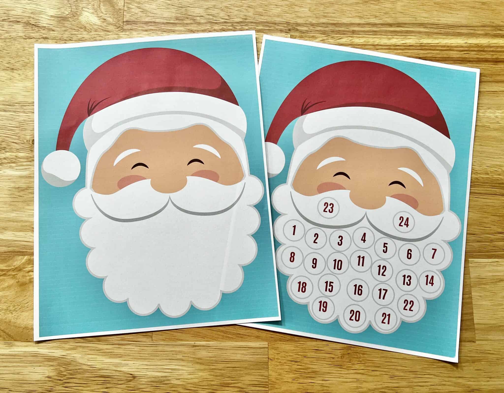 Santa's Beard Christmas Countdown Printable - Celebrating with kids