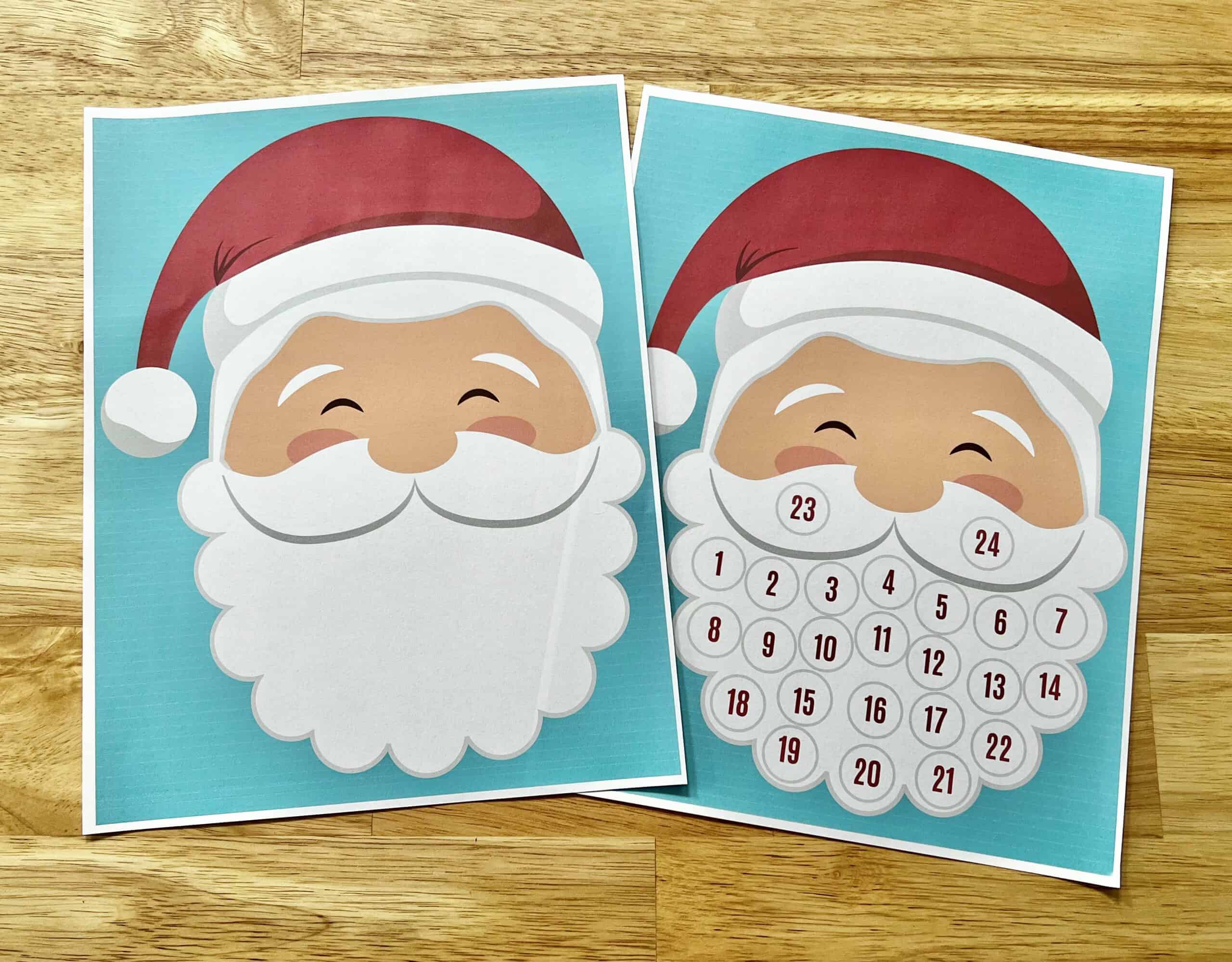Santa's Beard Christmas Countdown Printable - Celebrating with kids