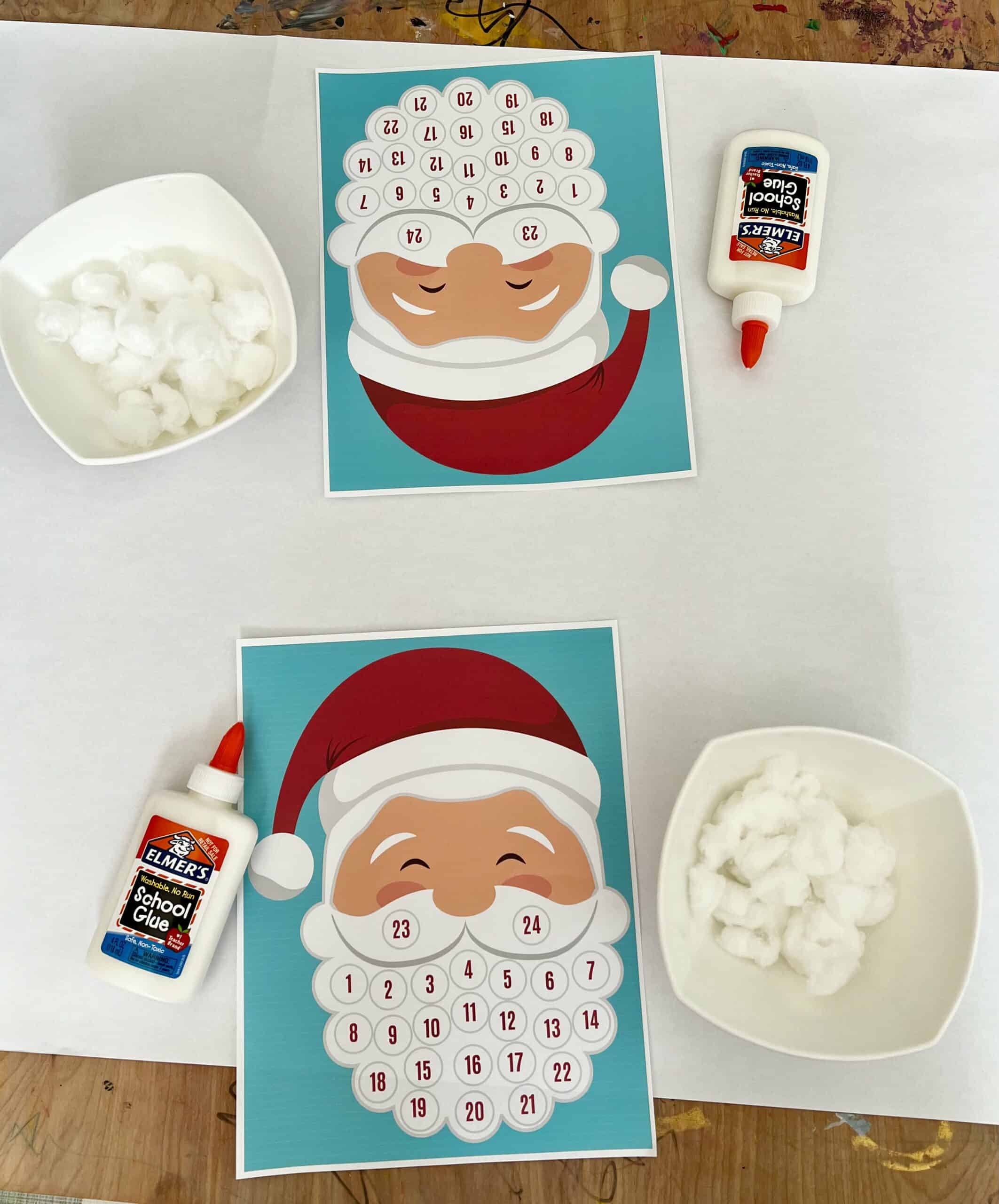 Santa's Beard Christmas Countdown Printable - Celebrating with kids