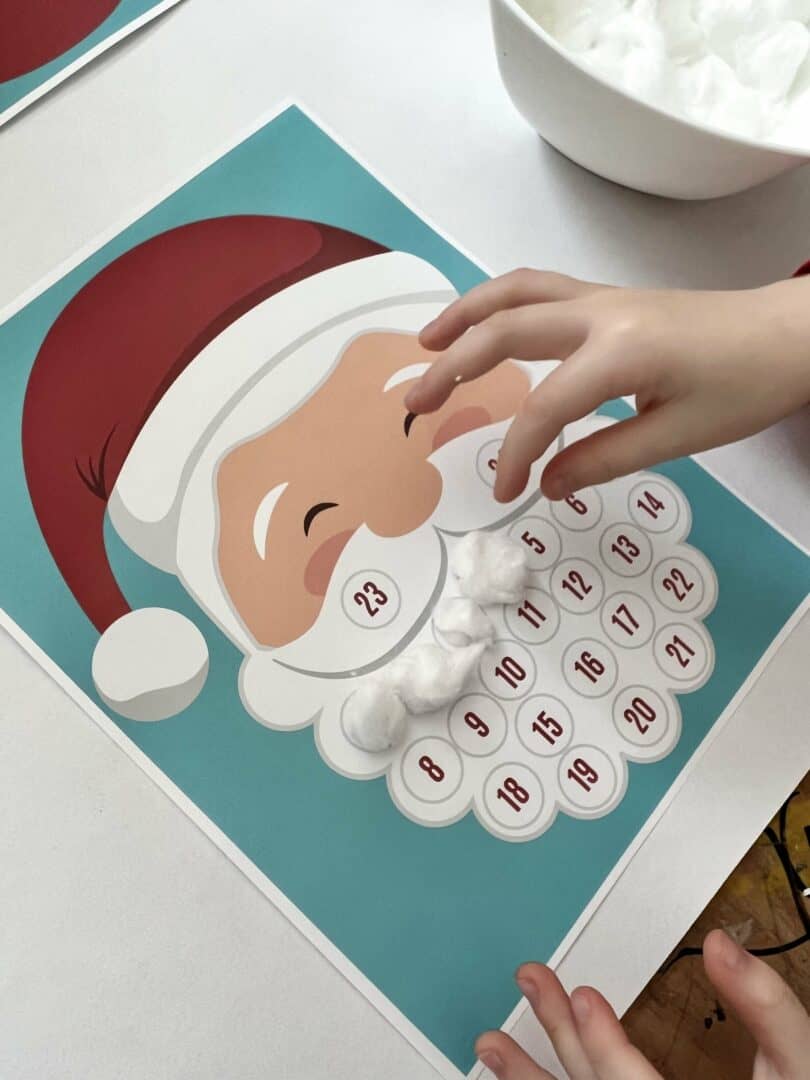 Santa's Beard Christmas Countdown Printable - Celebrating with kids