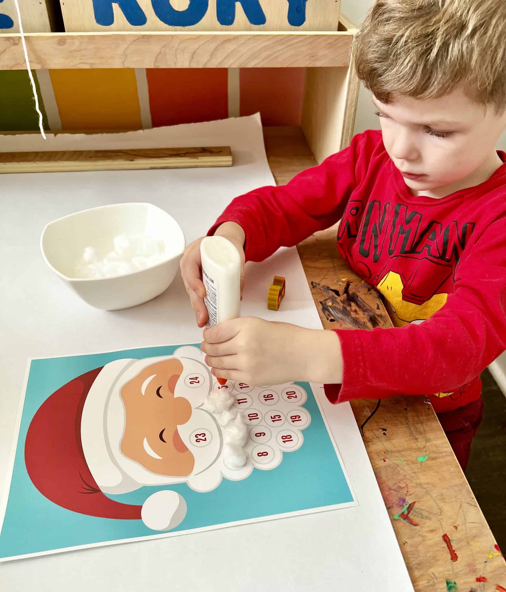 Santa's Beard Christmas Countdown Printable - Celebrating with kids