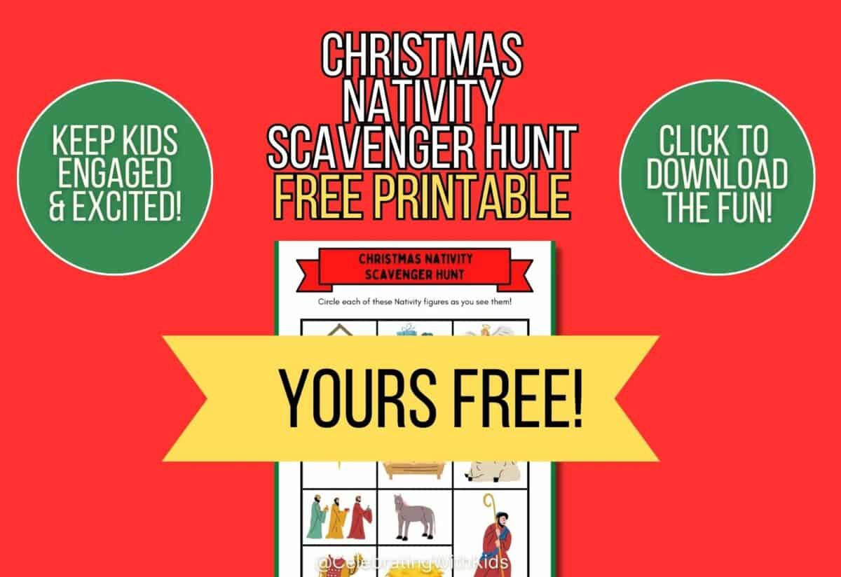 Christmas Nativity Scavenger Hunt for kids - free printable ...