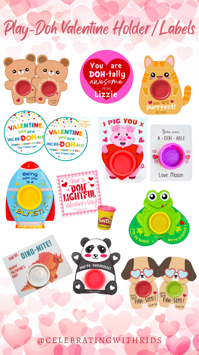 Printable Play Dough Valentines Cards - Celebrating with kids