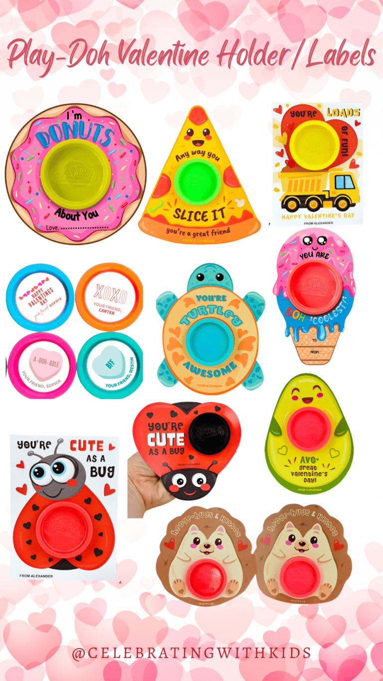 Printable Play Dough Valentines Cards - Celebrating with kids