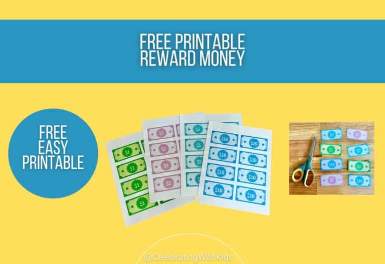 Free Printable Reward Money for kids - Celebrating with kids