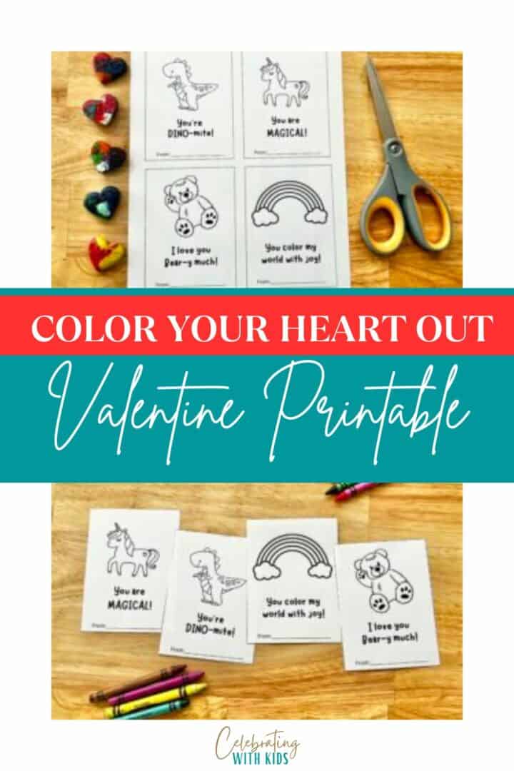Color Your Heart Out Valentine Printable - Celebrating with kids
