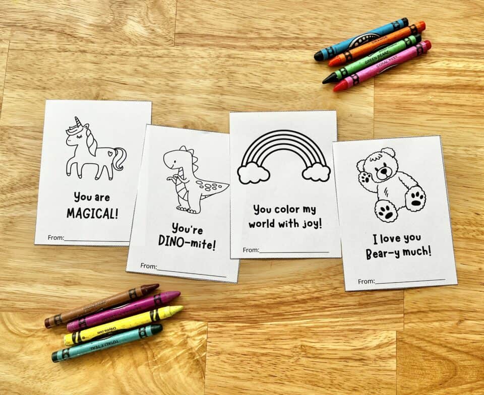 Color Your Heart Out Valentine Printable - Celebrating with kids