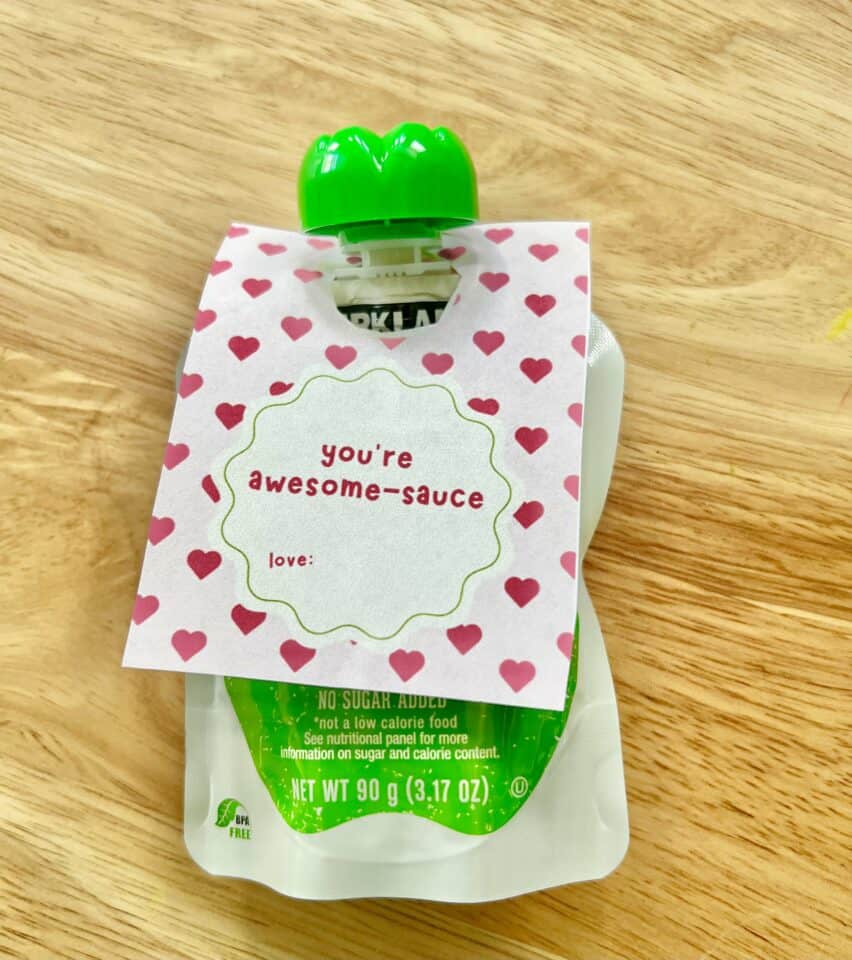 Applesauce Valentine Cards Printable - Celebrating with kids