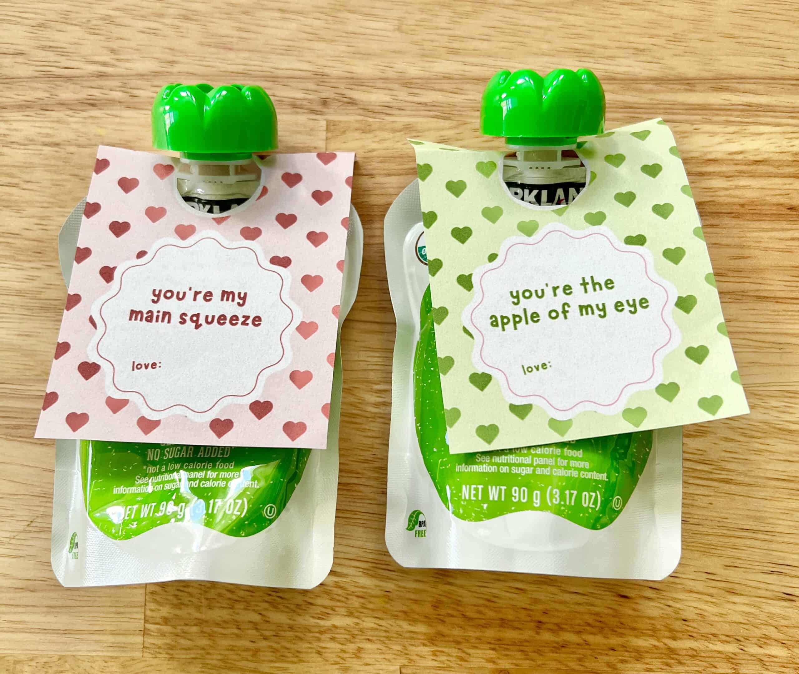 Applesauce Valentine Cards Printable - Celebrating with kids