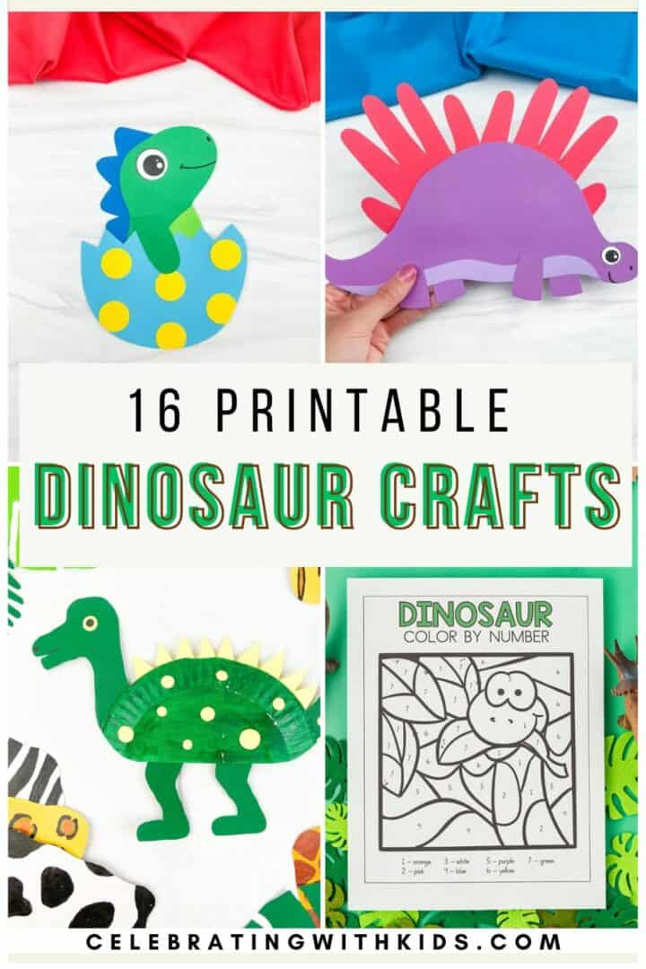 16 Easy Printable Dinosaur Crafts - Celebrating with kids