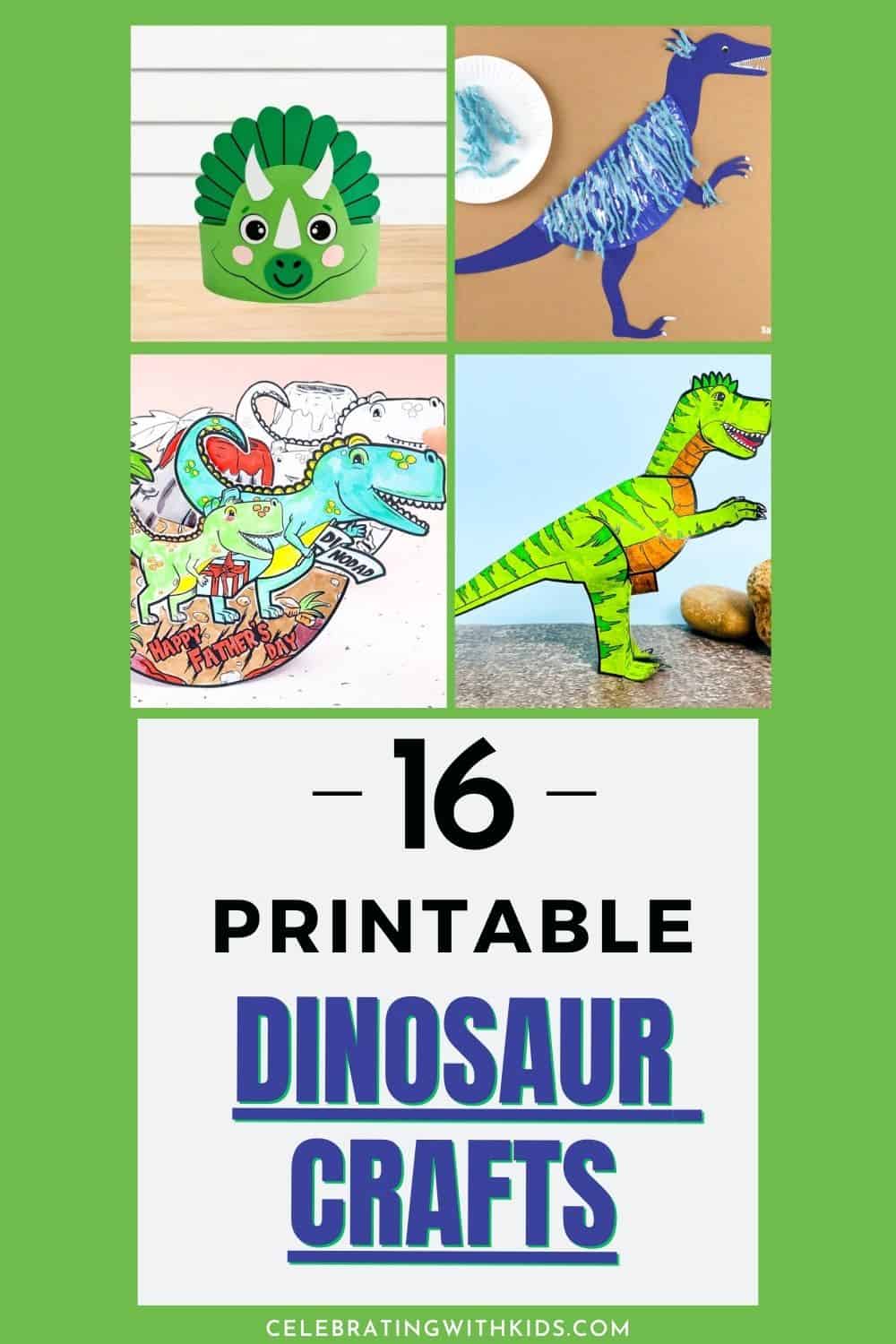 16 Easy Printable Dinosaur Crafts - Celebrating with kids