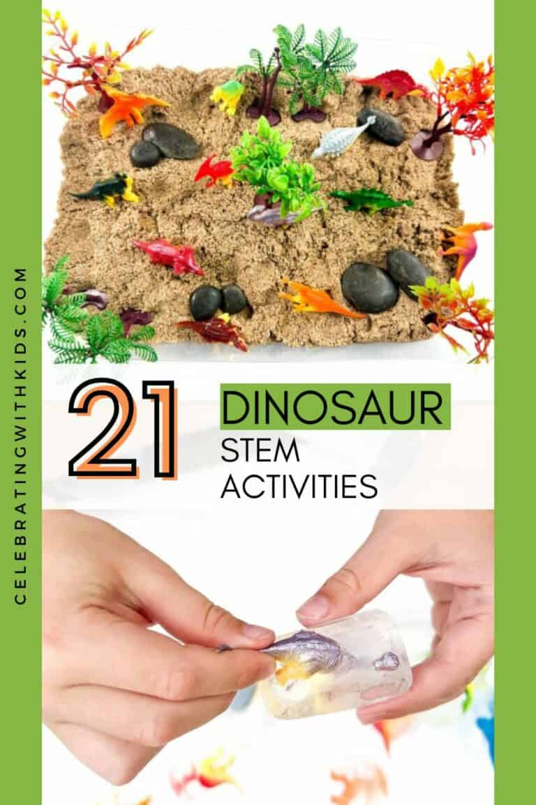 21 fun and easy Dinosaur STEM Activities - Celebrating with kids