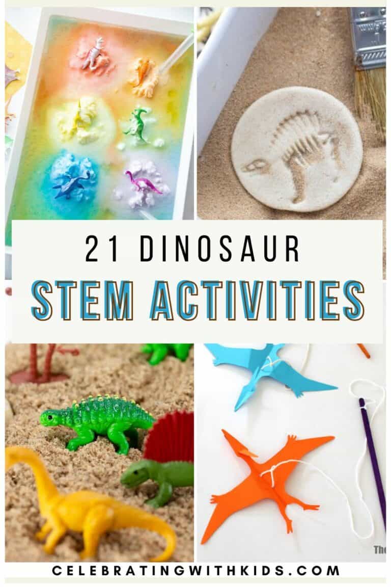 21 fun and easy Dinosaur STEM Activities - Celebrating with kids
