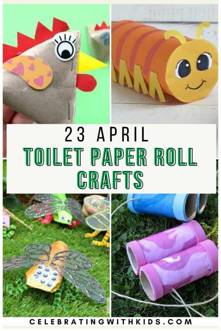 April Toilet Paper Roll Crafts for Toddlers - Celebrating with kids