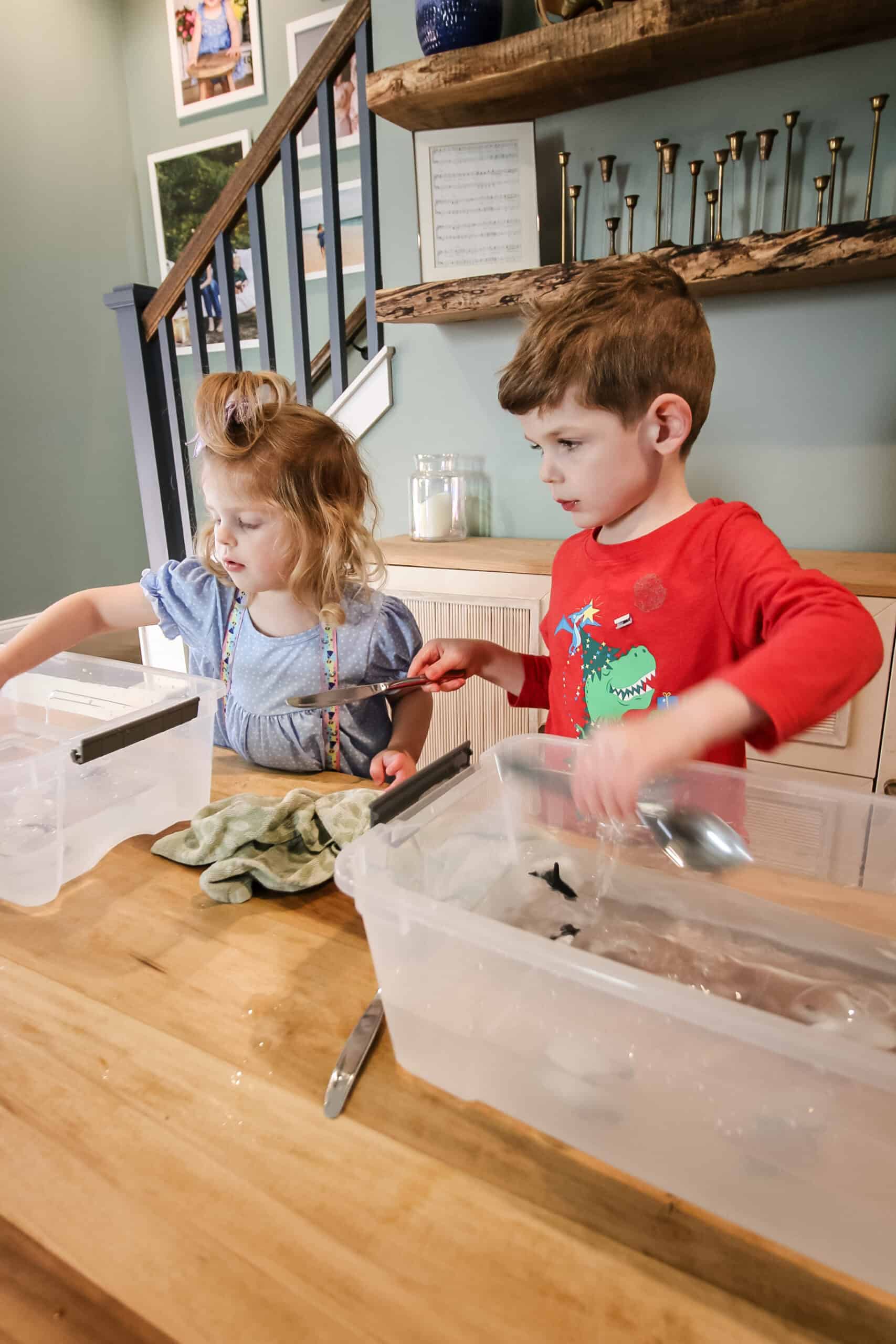 Penguin Ice Sensory Play - Celebrating with kids